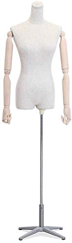 Mannequin Torso Mannequin Dress Form Torso Female Tailors Dummy Mannequin Dressmakers Dummies Fashion Students Display Bust with Wood Arm Flexible Change Suitable for Clo