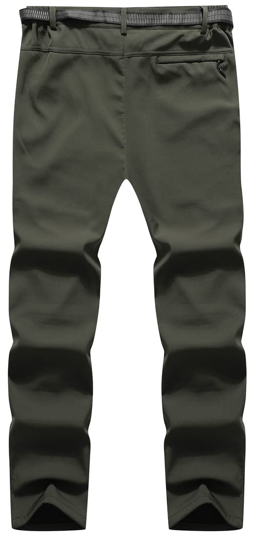 MOERDENG Men's Soft Shell Waterproof Winter Snow Ski Snowboarding Pants Fleece Cargo Hiking Pants