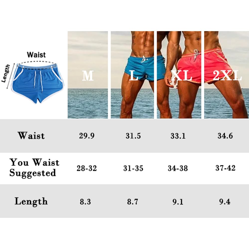 Men's Running Shorts Mesh Workout Bodybuilding Quick Dry Red L