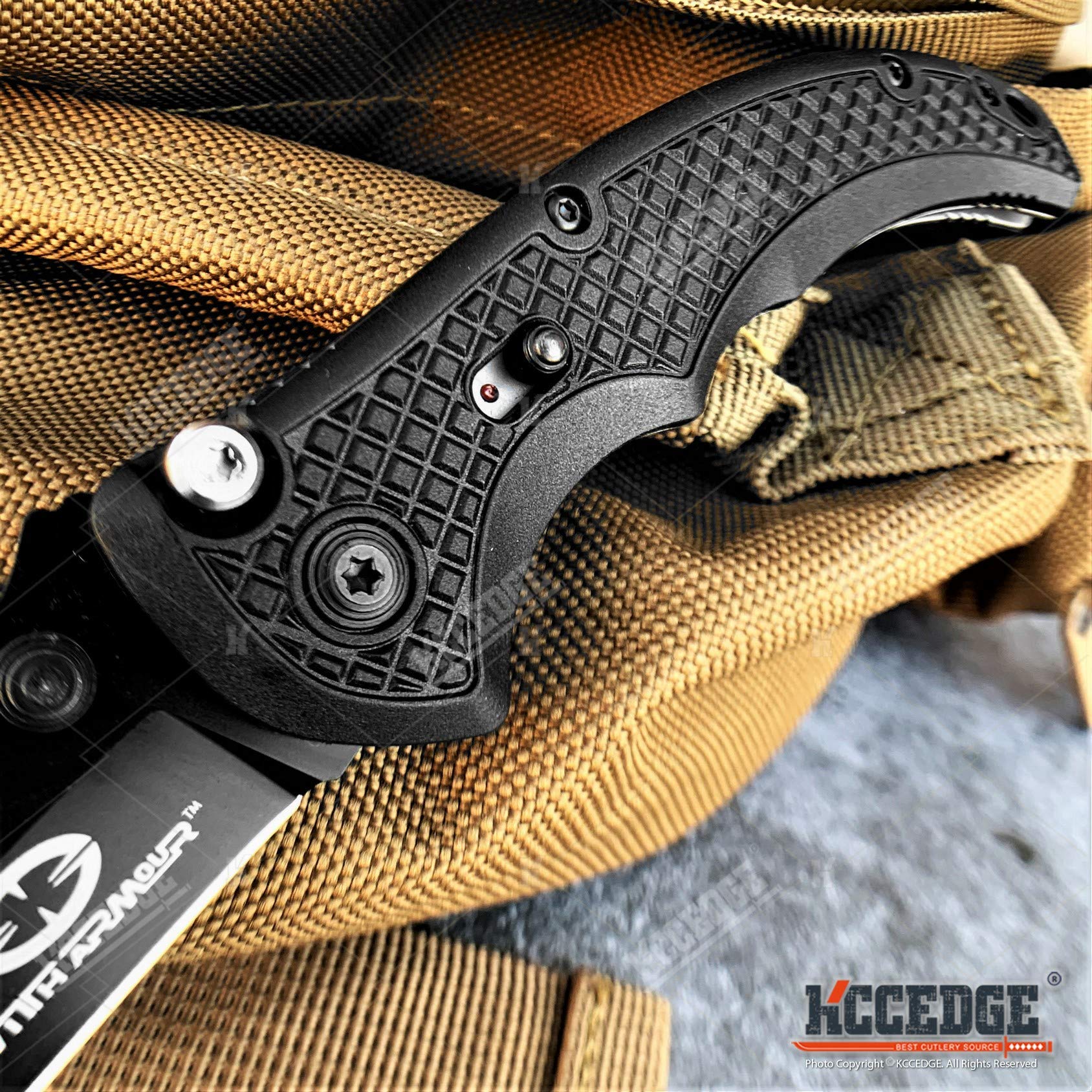 Pocket Knife Camping Accessories Survival Kit 8" Tactical Knife Black Oxide 440 Stainless Steel Blade Using a Modified Lock Back And Safety Lock Design Hunting Knife Camping Gear 79774