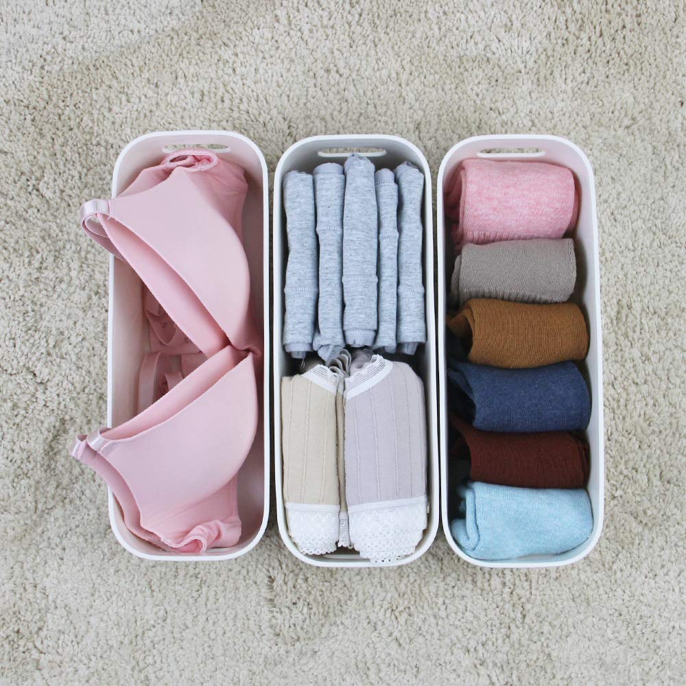 Poeland Drawer Organizer Tray Mini Plastic Storage Baskets Box for Home and Office