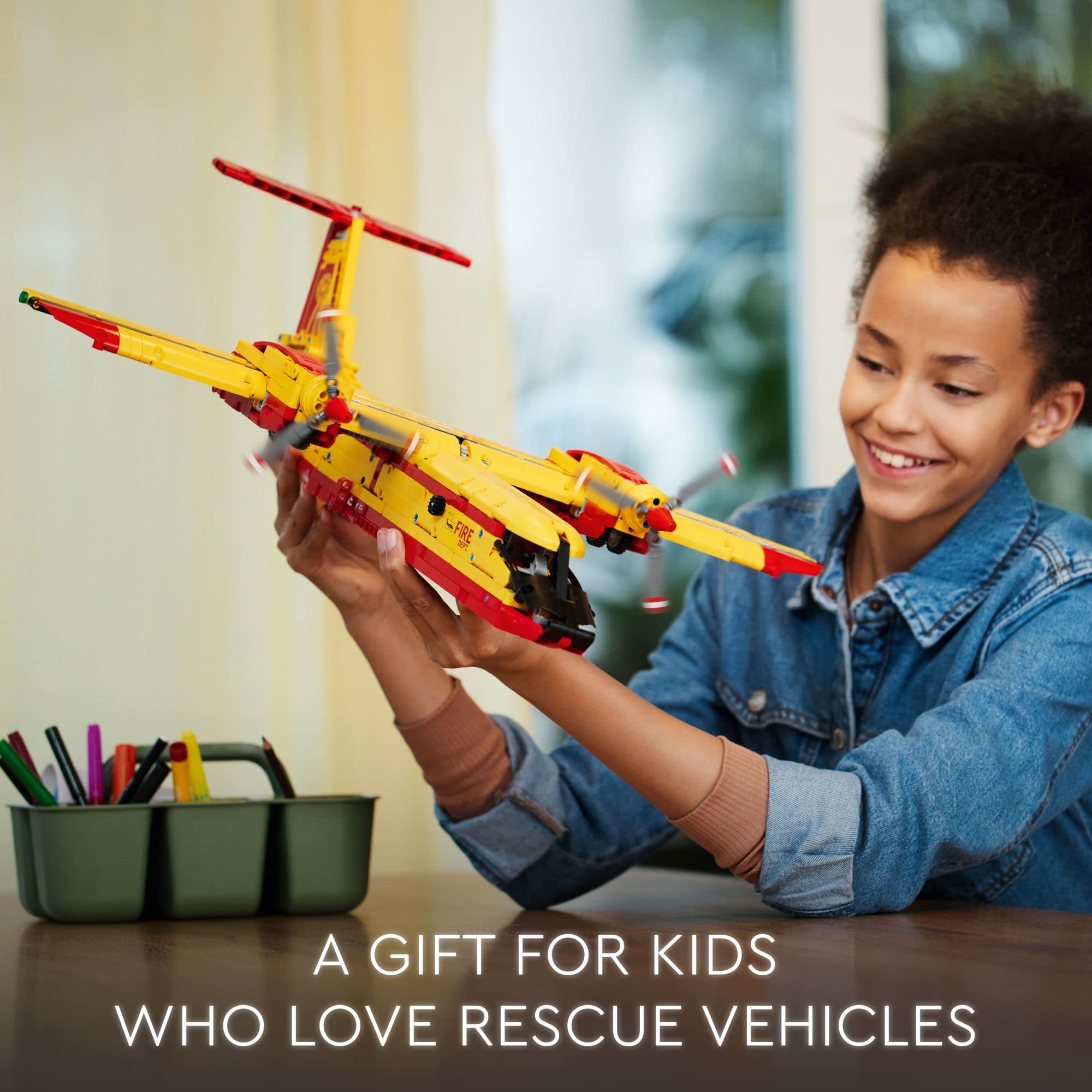 LEGO Technic Firefighter Aircraft Building Toy, Model Airplane Set 42152, with Authentic Fire Rescue Details, Engineering Fire Plane Fun for Boys, Girls, and Kids Ages 10+ Years Old, Airplane Gift