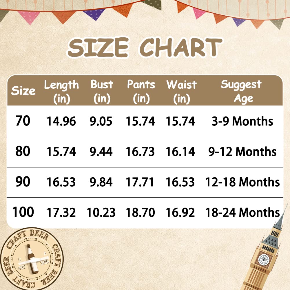XIFAMNIY Baby Boys Gentleman Outfit 4Pcs Pants and Top Sets Newborn Long Sleeve Romper+ Hat + Vestcoat + Bow Tie 3-24M
