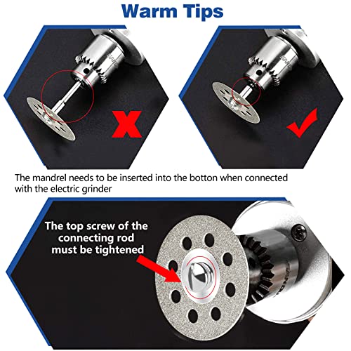 Winzwon Cutting Wheels Set 44 Pcs for Dremel Rotary Tool Accessories Kit, Gifts for Men, Diamond Cutting Wheels 15 Pcs, Resin Cut Off Discs 15 Pcs, Hss Circular Saw Blades 6pcs with 6 Mandrel Shank