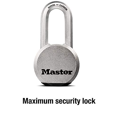 Master Lock Magnum Heavy Duty Solid Steel Padlock with Key, Silver, M930XKADLH