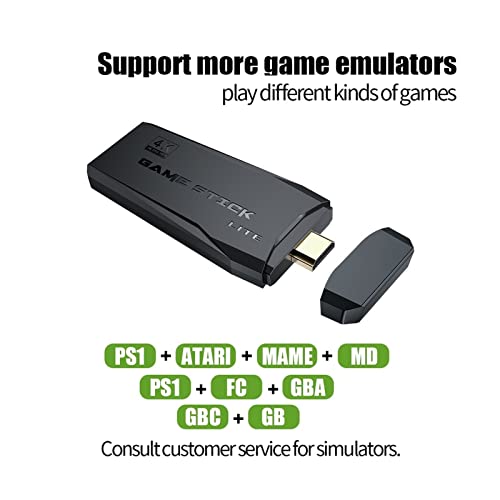TOBAYA Gift Plug and Play Boys Video Game Console 2.4G Double Wireless Controller Game Stick 4K 10000 Games 64GB Retro Games for PS1/GBA Christmas GIF