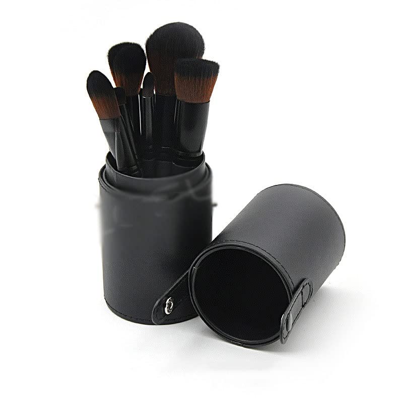 TREXD 10 Pieces Of Porous Makeup Brush Set, Black Barreled Eye Makeup Tools