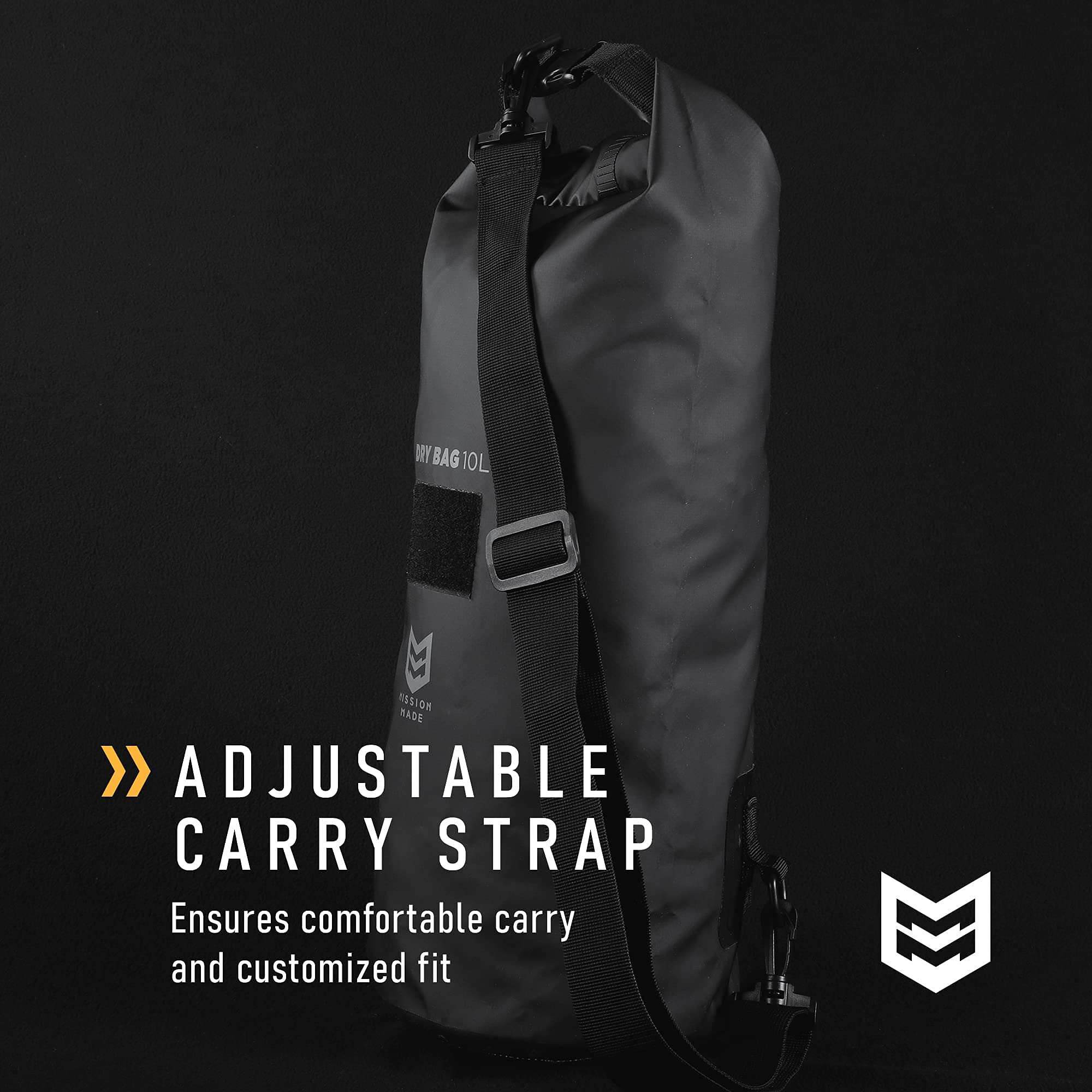 MISSION MADE Dry Bag Waterproof for Tactical Military EDC (Black, 10L)