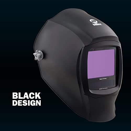 Miller 280045 Digital Infinity Welding Helmet (Black) - Auto-Darkening Welding Helmet with Clearlight 2.0 Technology - Welding Hood Protects Eyes, Neck, & Face - Welding Mask With 13.4 sq. in. View