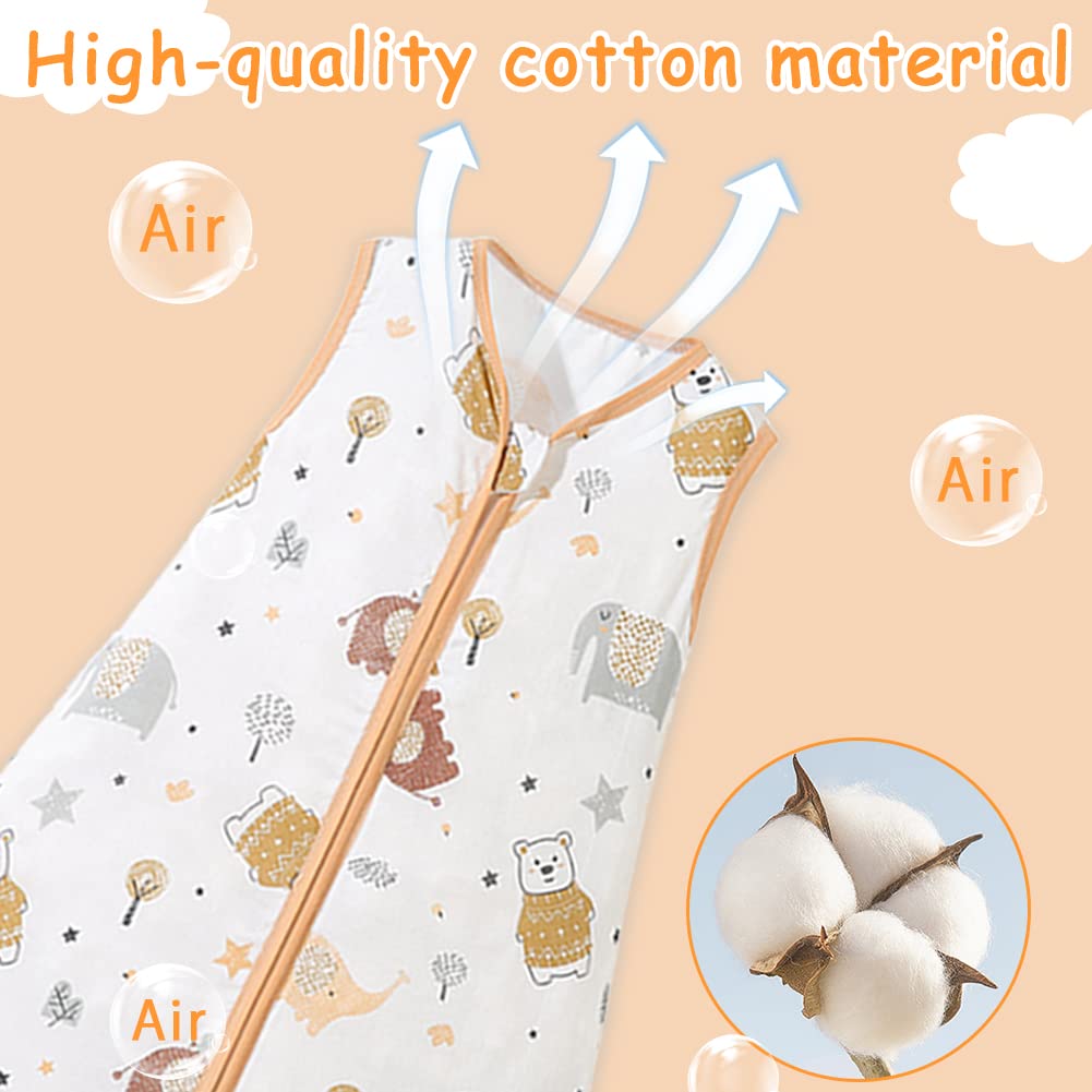 XIFAMNIY Tog 2.5 Baby Newborn Sleeveless Sleep Sack Cotton Wearable Blanket Swaddle Bag for Winter 0-24M