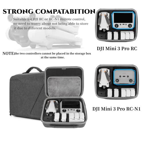 Sunnylife Mini 3 Pro Case, Mini 3 Pro Carrying Case,Compatible with DJI RC or RC-N1Controller, Waterproof Portable Travel Storage case for DJI Mini 3 Pro Accessories.