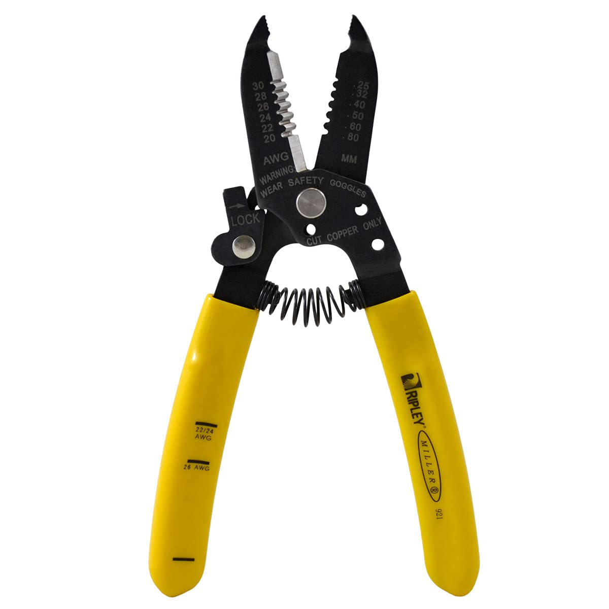 Miller 821 Multiwire Stripper and Cutter for Professional Technicians, Electricians, and Installers, Easily Portable Tool, 26–16 AWG (0.4–1.3 mm)