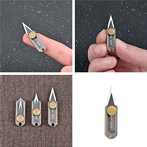 SZHOWORLD Ultra Small Titanium Utility Knife, EDC Tiny Knife Box/Package Opener with Stainless Steel Blade,Ultra Lightweight and Quality