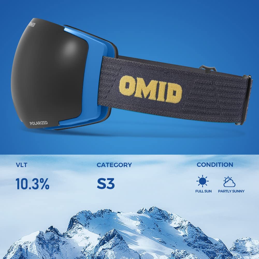 OMID Ski Goggles, V1 Polarized Magnetic Lens Anti-fog Snow Goggles for Men Women