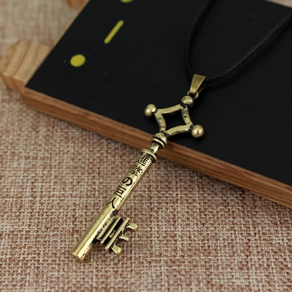 OfficialOtaku Titan Eren Gold Key Cosplay Pendant Necklace - Metal