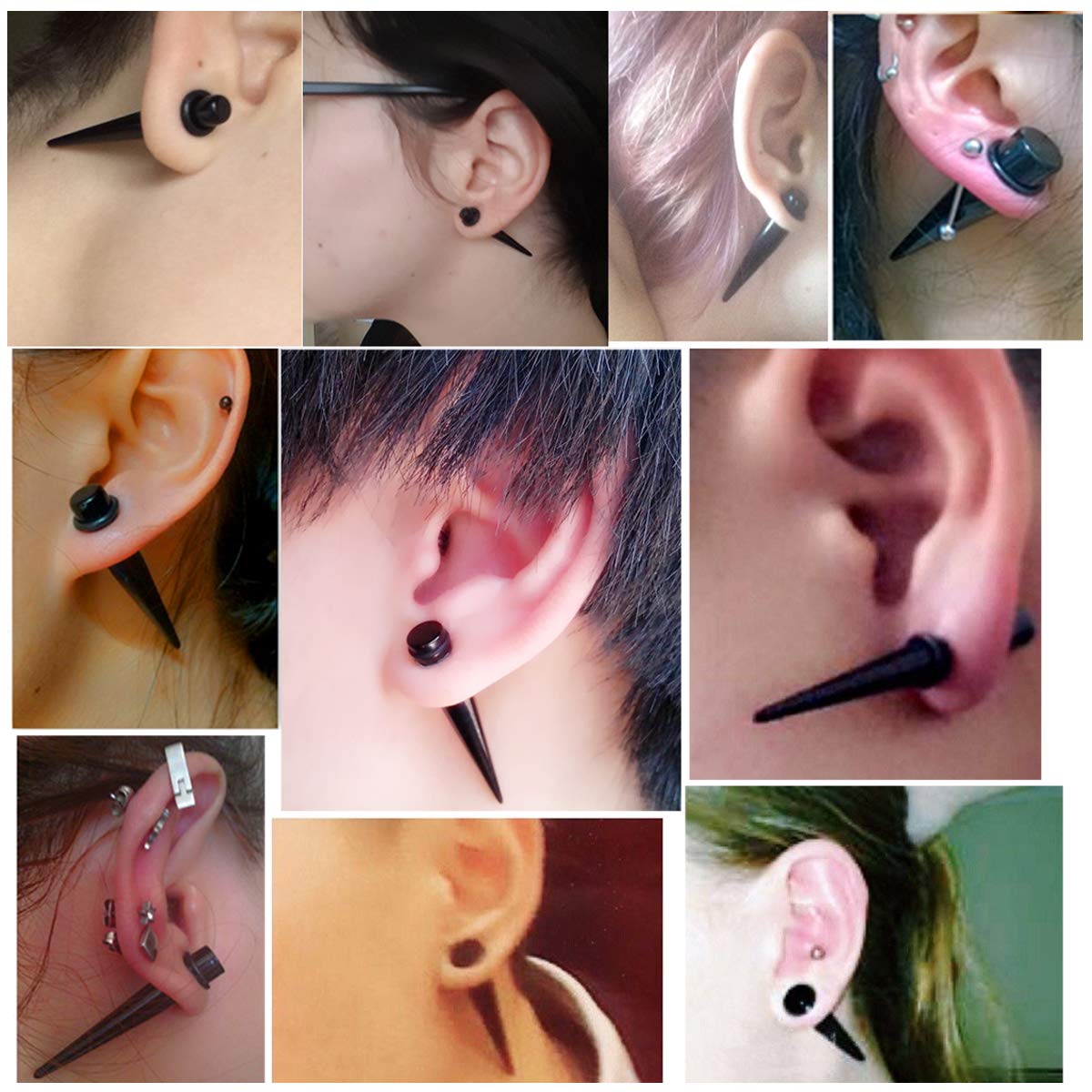 NASAMA 64Pcs Acrylic Gauge Kit Spiral Tapers Tunnels Plugs 14G-00G Ear Gauge Stretching Kit (Purple)