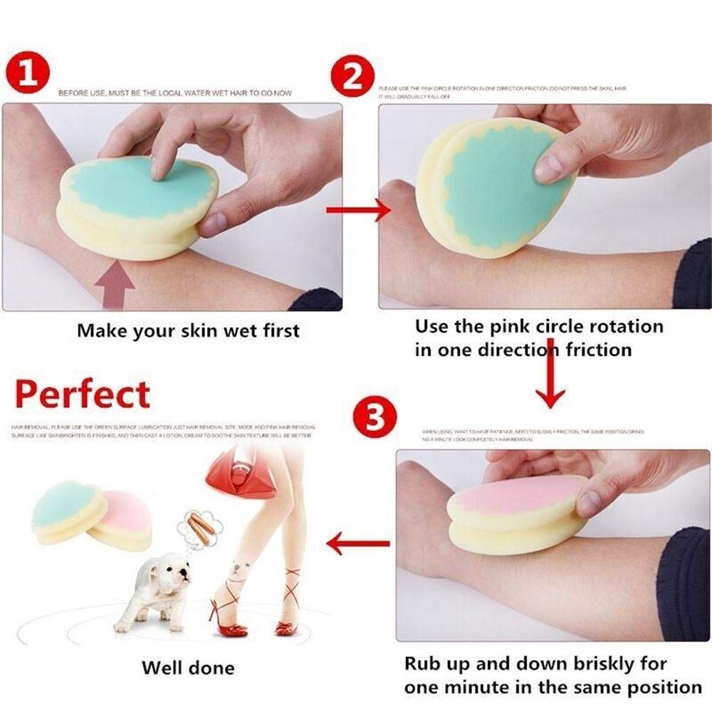 Meidexian888 Magic Depilation Sponge, 1pcs Magic Painless Hair Removal Depilation Sponge Pad Remove Hair Remover