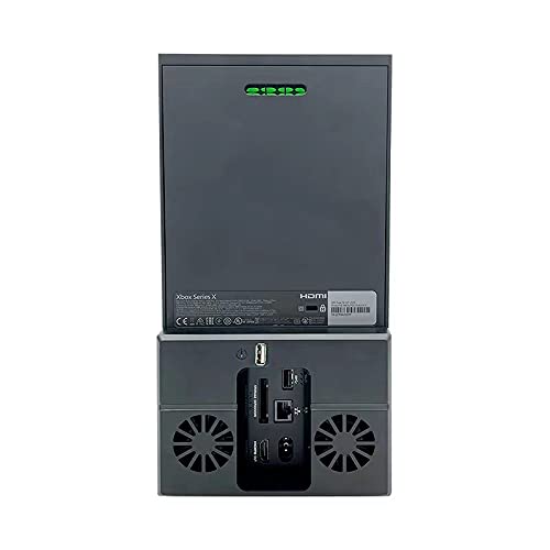 Newest USB Cooling Fan for Xbox Series X, for External Cooler Turbo Temperature Control Fan Console Cooling System for Xbox Series X with Dual Fans and Extra 2.0 USB Port,6 Thumb Grip Caps- Black