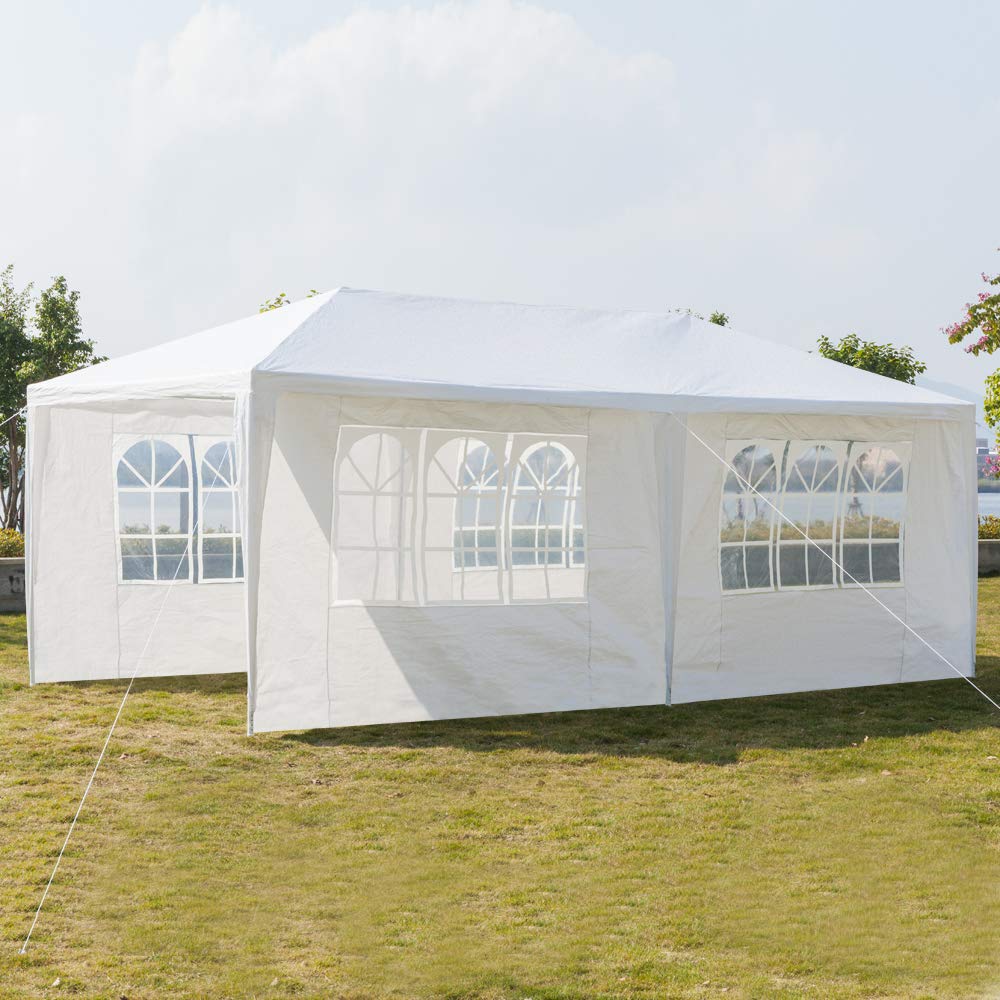Lovinland 3 x 6m Four Sides Waterproof Tent with Spiral Tubes White
