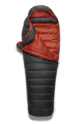 Rab Ascent 500 Down Insulated Mummy Sleeping Bag for Camping and Backpacking - Graphene - 25 Degree, Extra Wide, Left Zip