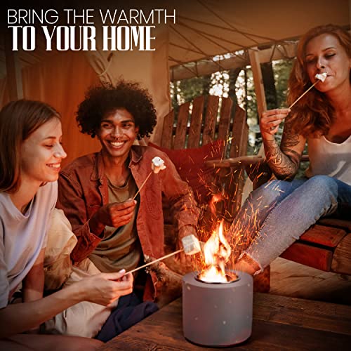 Tabletop Fire Pit, Fire Bowl with 2 Roasting Sticks | Small, 91% Isopropyl Alcohol Mini Fire Pits for Balcony, Patio Décor -Portable Fire Pit for Camping and Hiking | Smores Kit