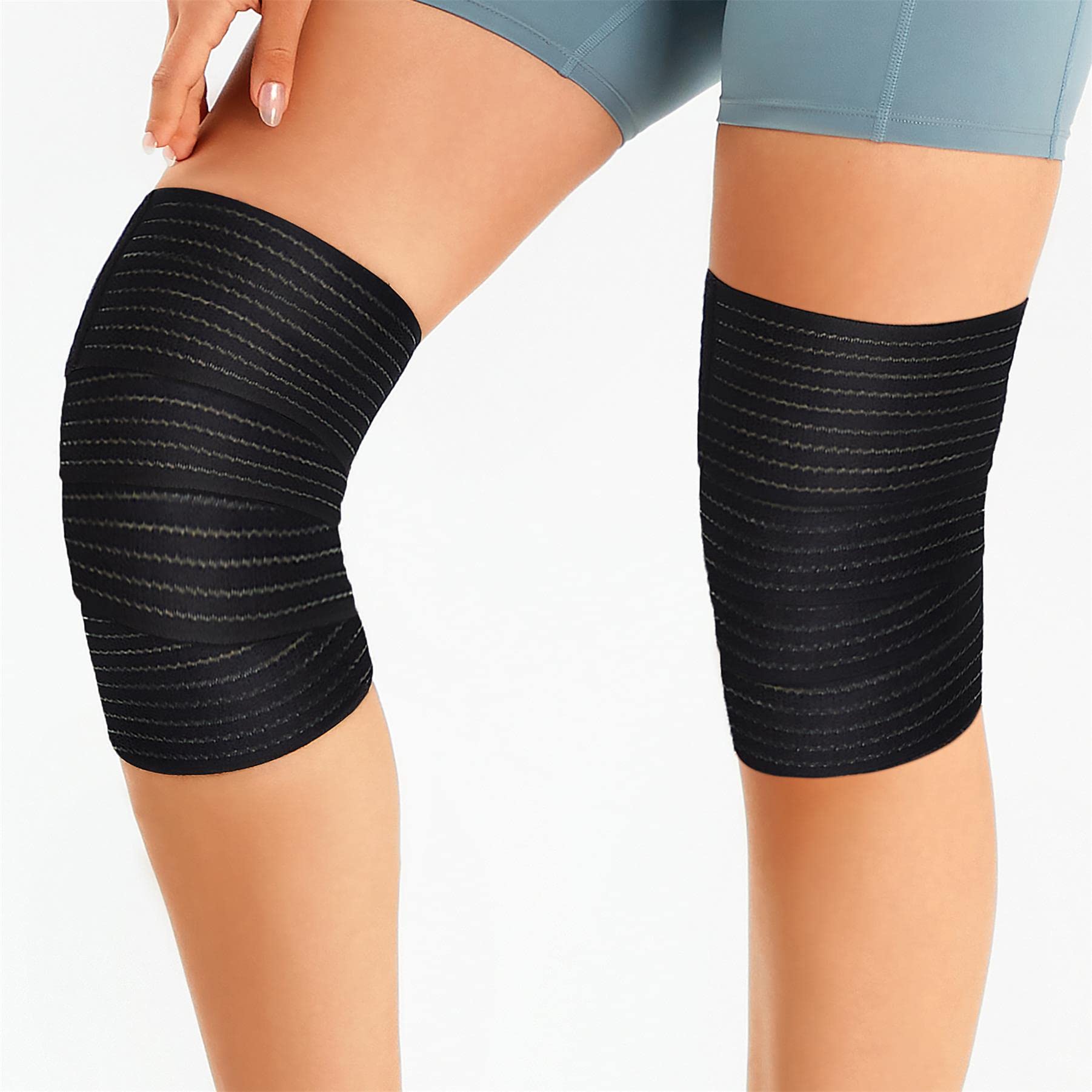 RACELO 2 Pack Sports Knee Brace Wraps for Knee Pain Compression Sleeves Support Bandage for Men and Women