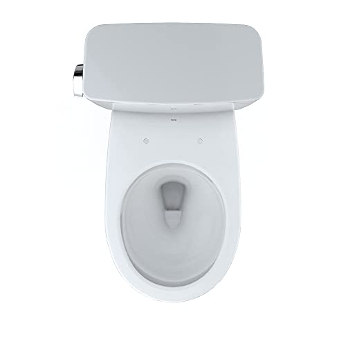 TOTO Drake Two-Piece Round 1.6 GPF Universal Height TORNADO FLUSH Toilet with CEFIONTECT, Cotton White - CST775CSFG#01