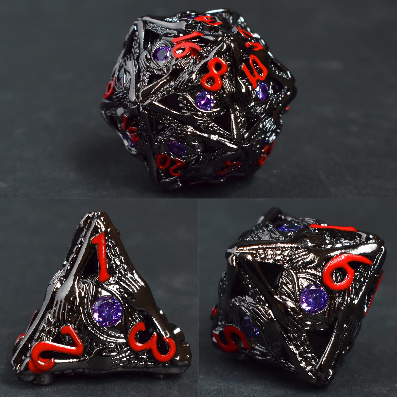 RULE DICE DND Metal Dice Set, 7pcs Large Size-7.77oz Weighted Polyhedral D&D Dice Set for Dungeons and Dragons Dice Set, Role Playing Multiplayer Games D and D Dice (Orange)
