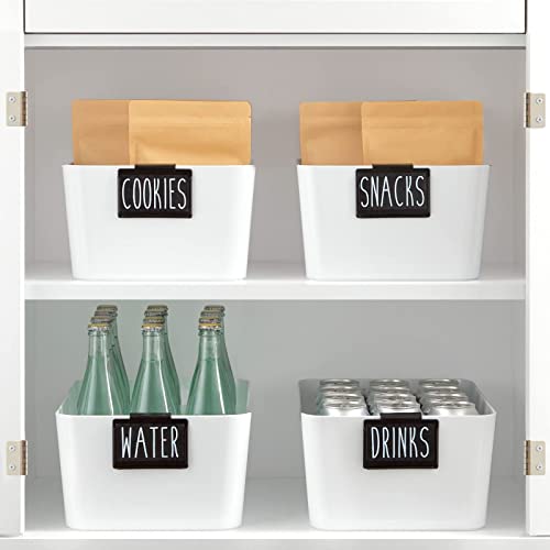 Talented Kitchen 8 Piece Metal Basket Labels Clip On Holders with 40 Labels for Kitchen Storage, Black Label Clips for Storage Bins