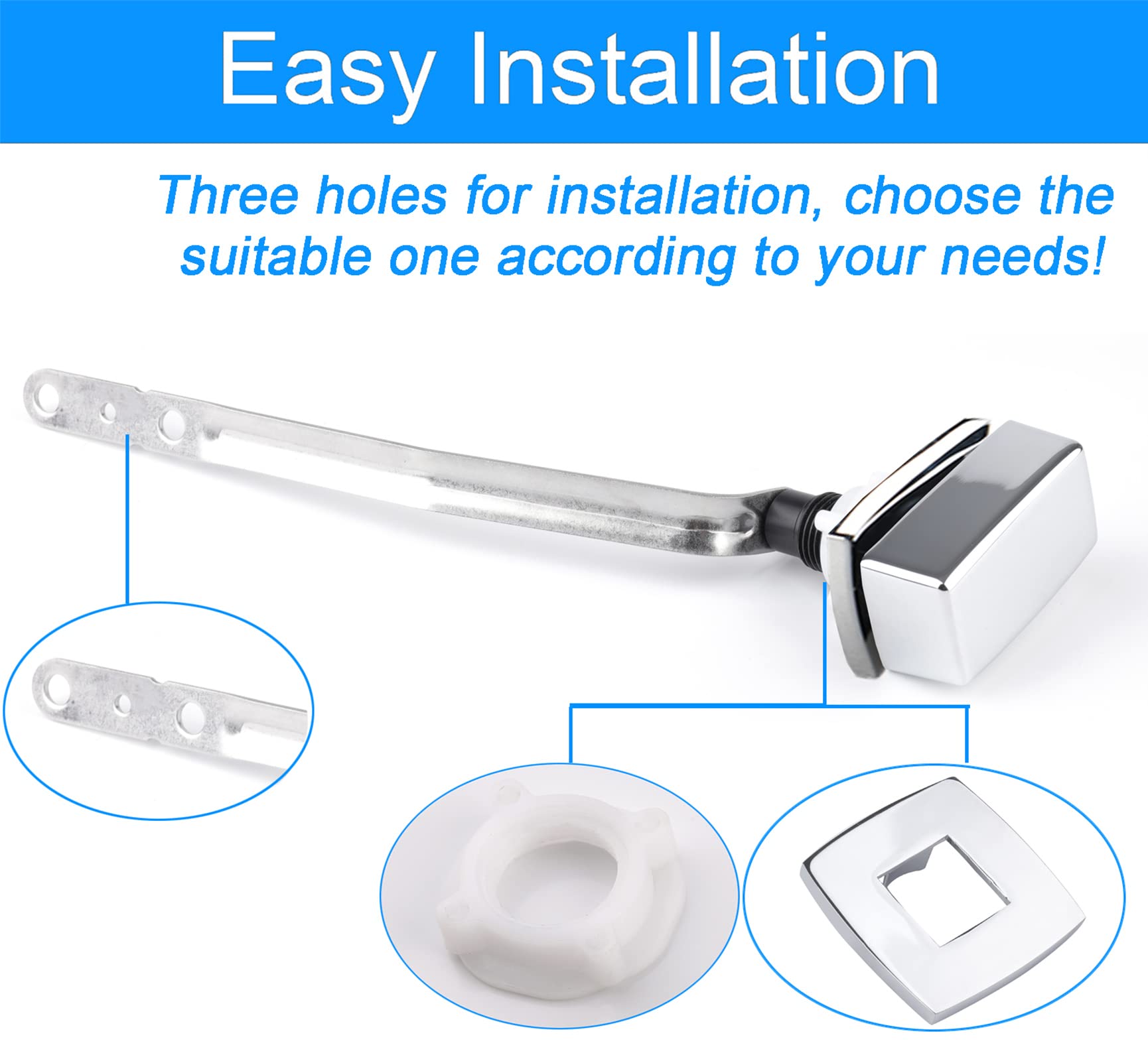 Toilet Flush Handle Replacement, Side Mount Toilet Tank Lever Fit for Kohler 85114-CP Trip Lever Kit, Polished Chrome