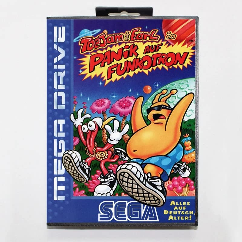 Toejam and Earl 16 Bit For Genesis MD Game Card For Sega Mega Drive For Genesis With Retail Box ( US EU SHELL )