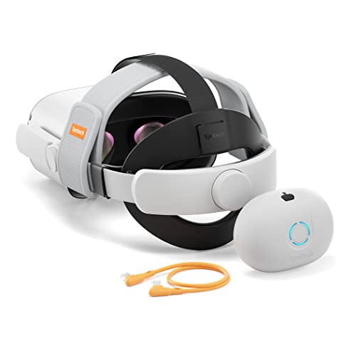 Syntech VR Elite Strap with Battery Pack Compatible with Meta/Oculus Quest 2 Accessories, 10,000mAh Detachable Power Bank, Adjustable Head Strap for Enhanced Comfort and Stability