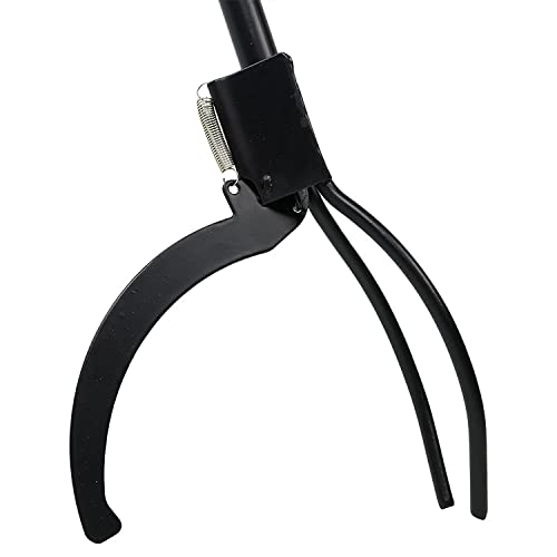 Sunnydaze 36-Inch Log Grabber Tongs - Outdoor/Indoor Tool Use - Spring Lever Action - Black
