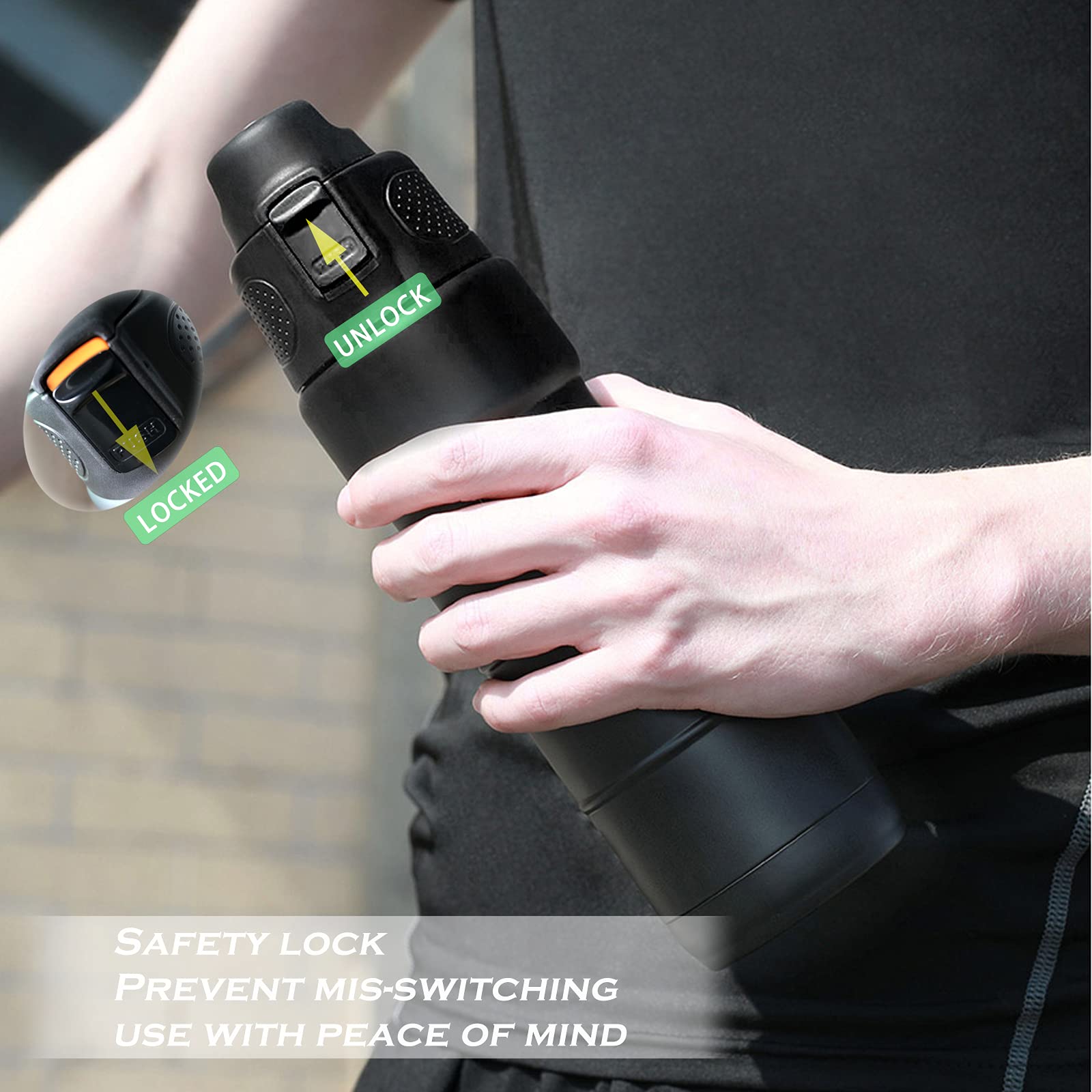 Quatii 17oz Thermos Stainless Steel Insulated Water Bottle with Leak Proof Lids Travel Coffee Mug Keeps Hot and Cold