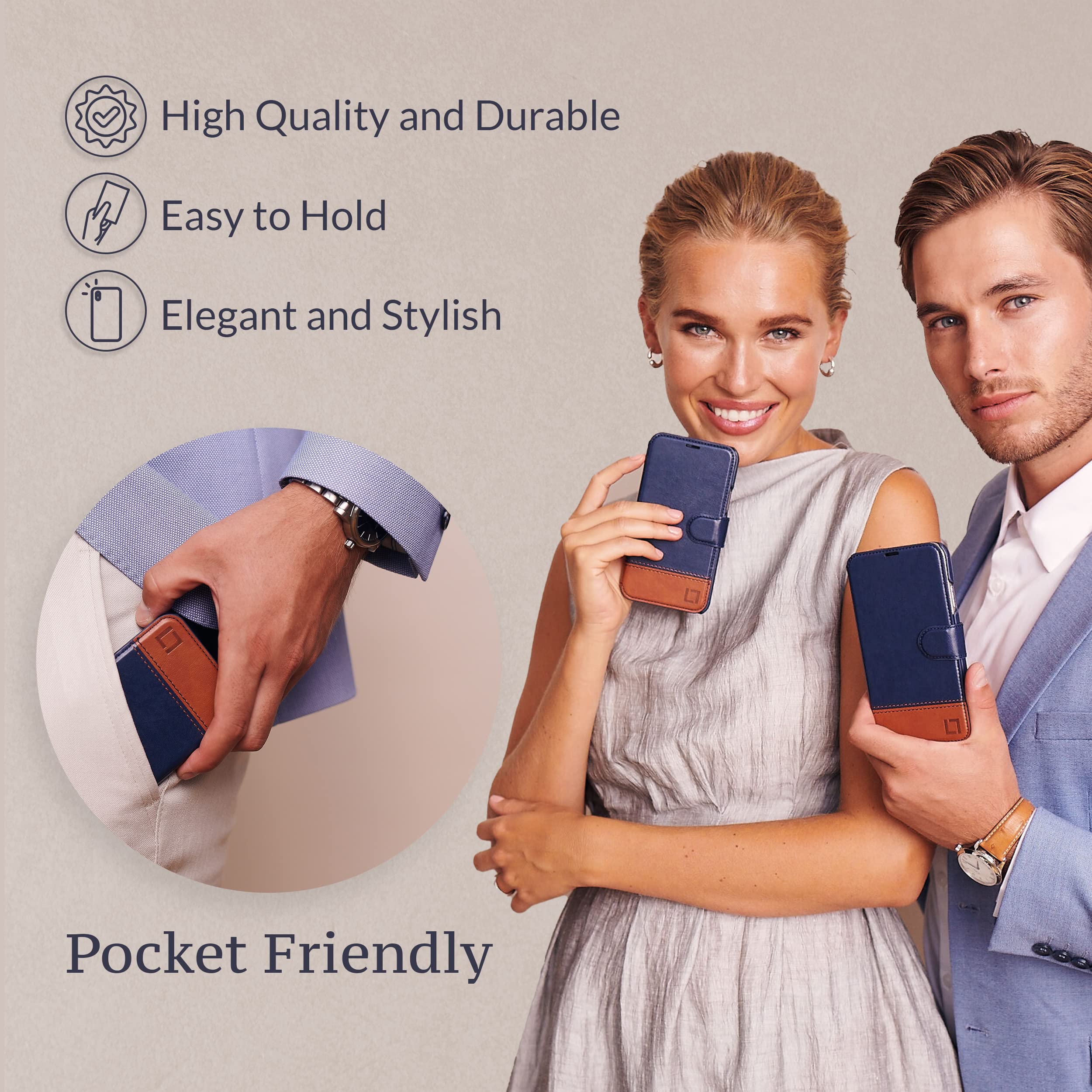 LUPA iPhone 11 Pro Wallet Case for Men & Women - Faux Leather Flip Phone Case with Card Holder for Apple iPhone 11 Pro - Desert Sky