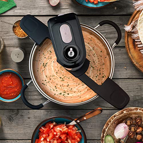 SAKI Automatic Pot Stirrer for Cooking, with 2 speeds, Adjustable, Hands Free, BPA free, Cordless and Rechargeable (2021 Updated Battery)