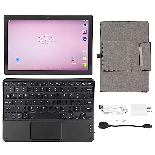 Mavis Laven HD Tablet, Gaming Tablet 3 Card Slots 10.1 Inch FHD Dual Camera with Keyboard for Business (US Plug)