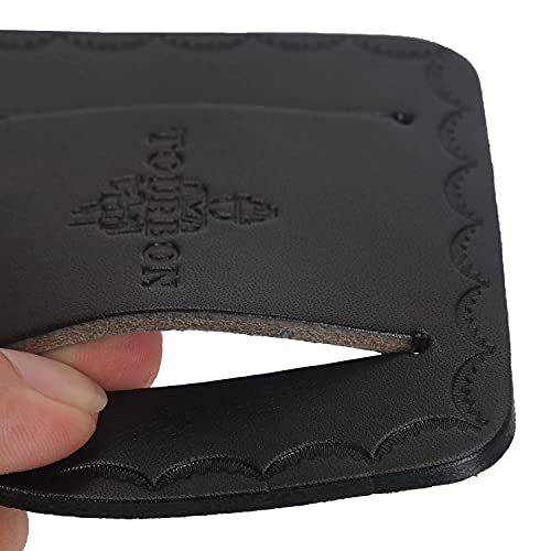 TOURBON Leather Tape Measure Holder for Belt (Pack of 2 Pieces) (Black)