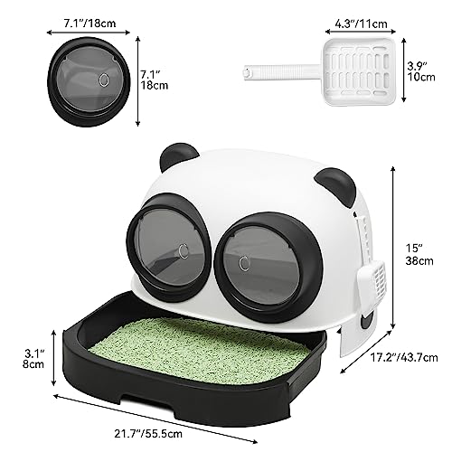 YITAHOME Large Enclosed Cat Litter Box with Litter Scoop, Anti-Splash Closed Litter Boxes for Two Cats, No Installation Required, Easy to Clean