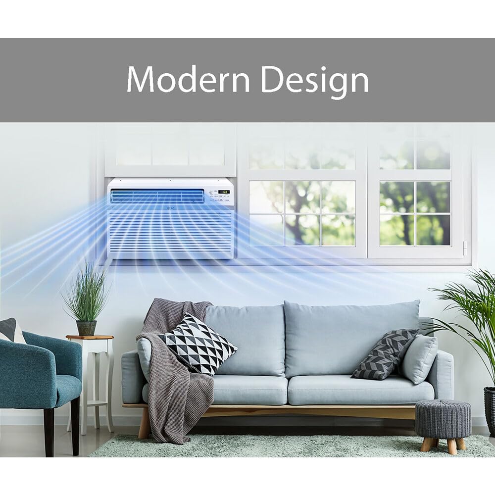 LG 8,000 BTU Window Air Conditioner, 115V, Cools 340 Sq.Ft. for Bedroom, Living Room, Apartment, Quiet Operation, Electronic Control with Remote, 3 Cooling & Fan Speeds, Auto Restart, White