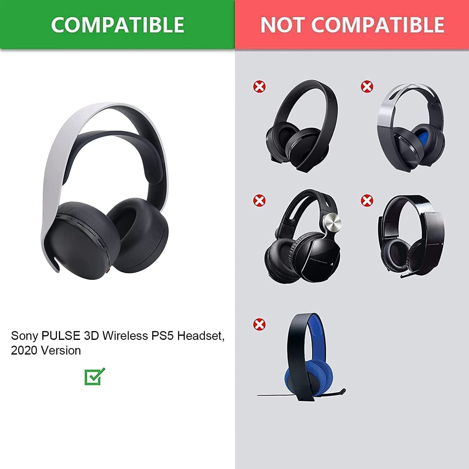 VEKEFF Cooling Gel Earpads Replacement for Sony PlayStation 5 PS5 Pulse 3D Wireless Headset (Cooling Gel)