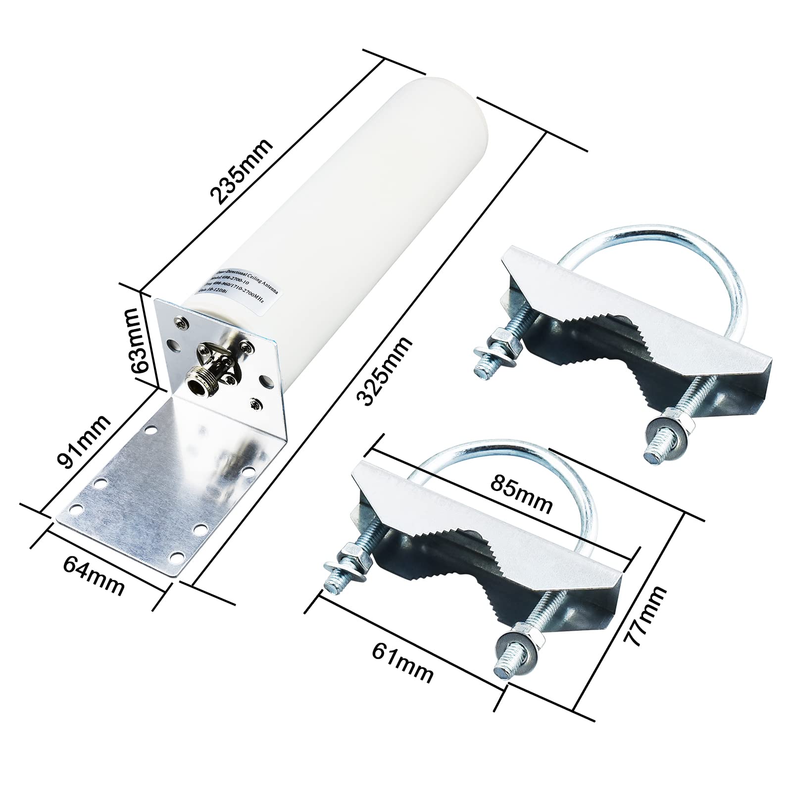 URCIANOW Omnidirectional Antenna 10-12dBi High Gain Antenna 4g LTE N Female Outdoor Long Range Antenna 698-960/1710-2700Mhz for Mobile Phone 4G Router Modem Gateway(NO Cable)