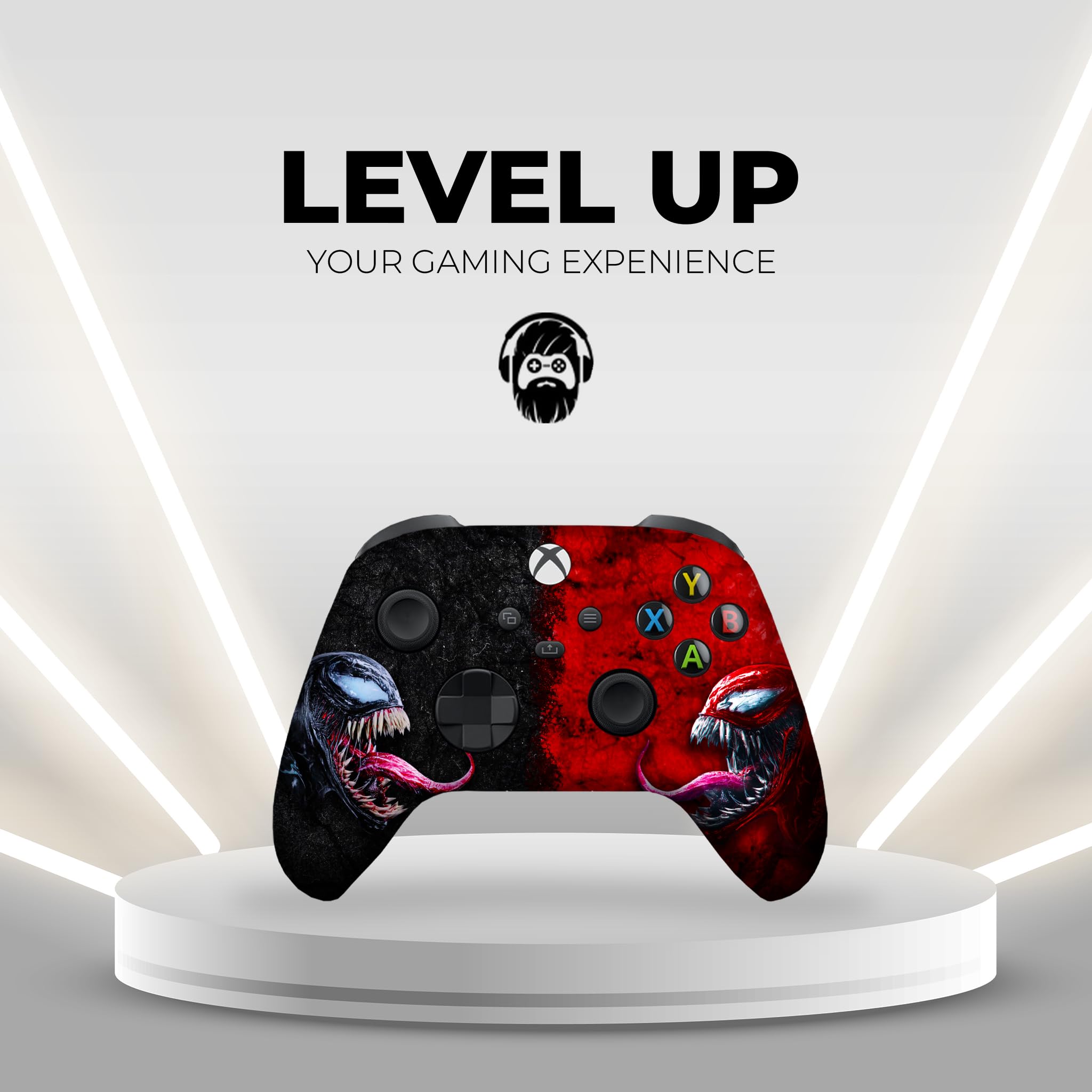 Venom vs Carnage Custom X-box Controller Wireless compatible with X-box One/X-box Series X/S by DreamController | Proudly Customized in USA with Permanent HYDRO-DIP Printing(NOT JUST A SKIN) (MODDED)