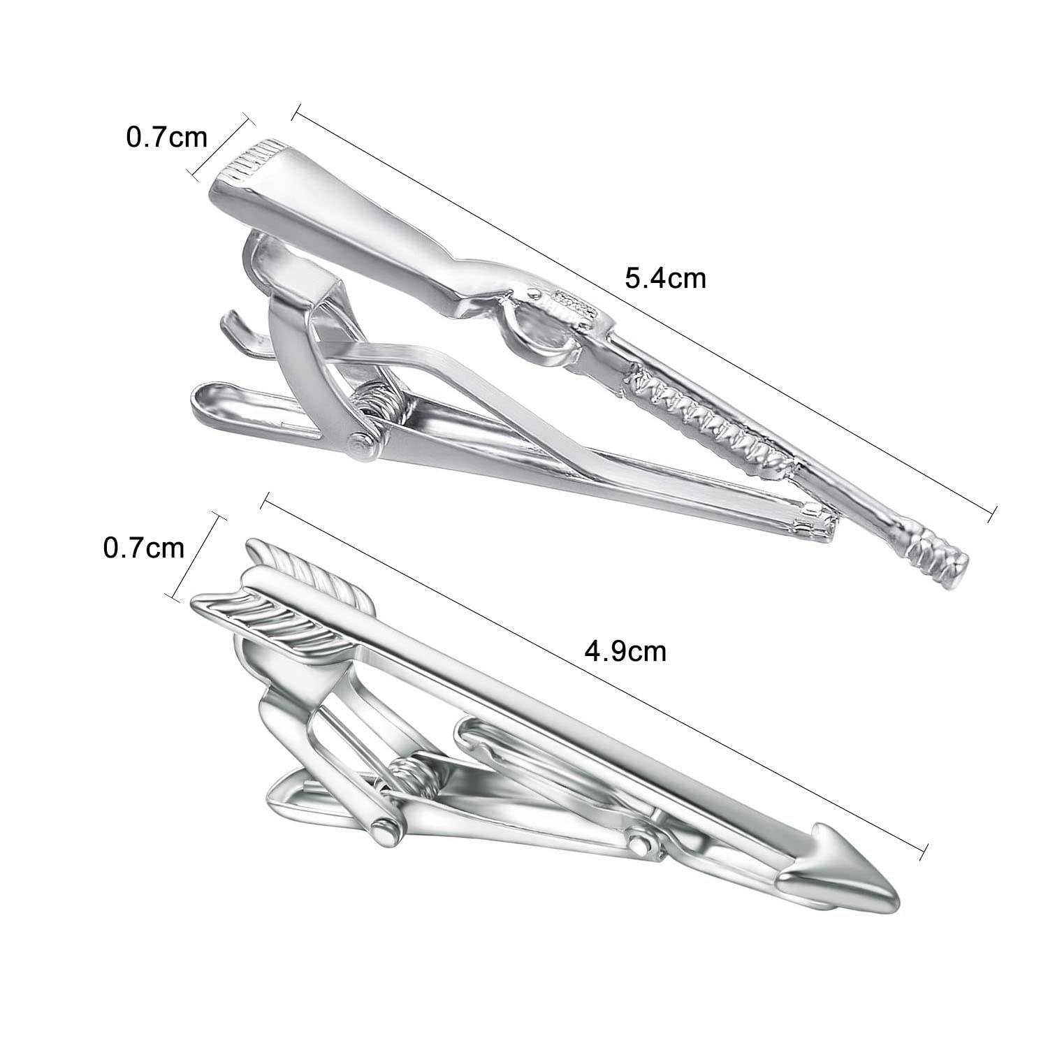RunootPR Silver Tie Clip Set for Men Unique Sword 2.4" Business Tie Bar Personalized Jewelry Gift