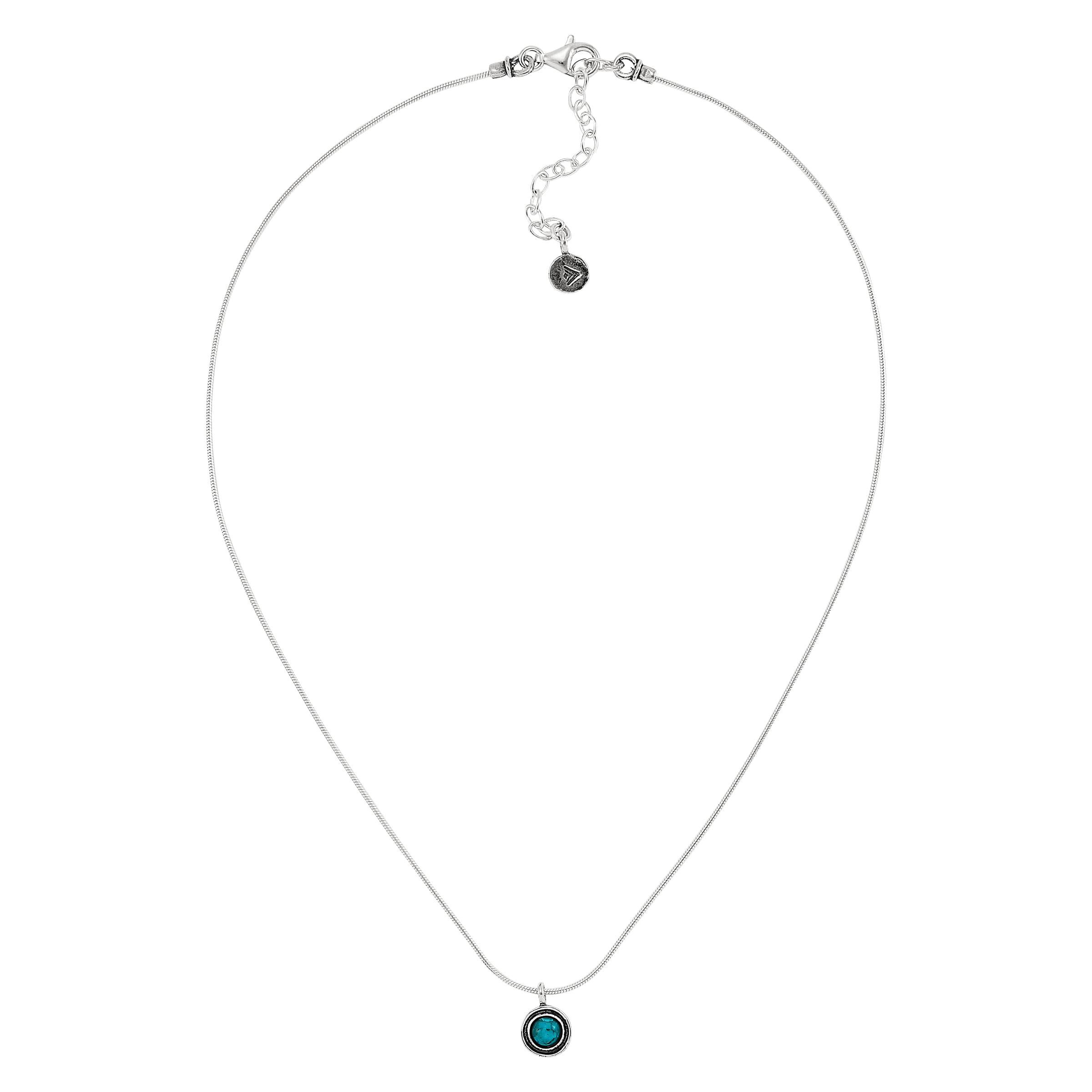 Silpada 'Rhythm and Blues' Sterling Silver Synthetic Compressed Turquoise Pendant Necklace, 16" + 2"