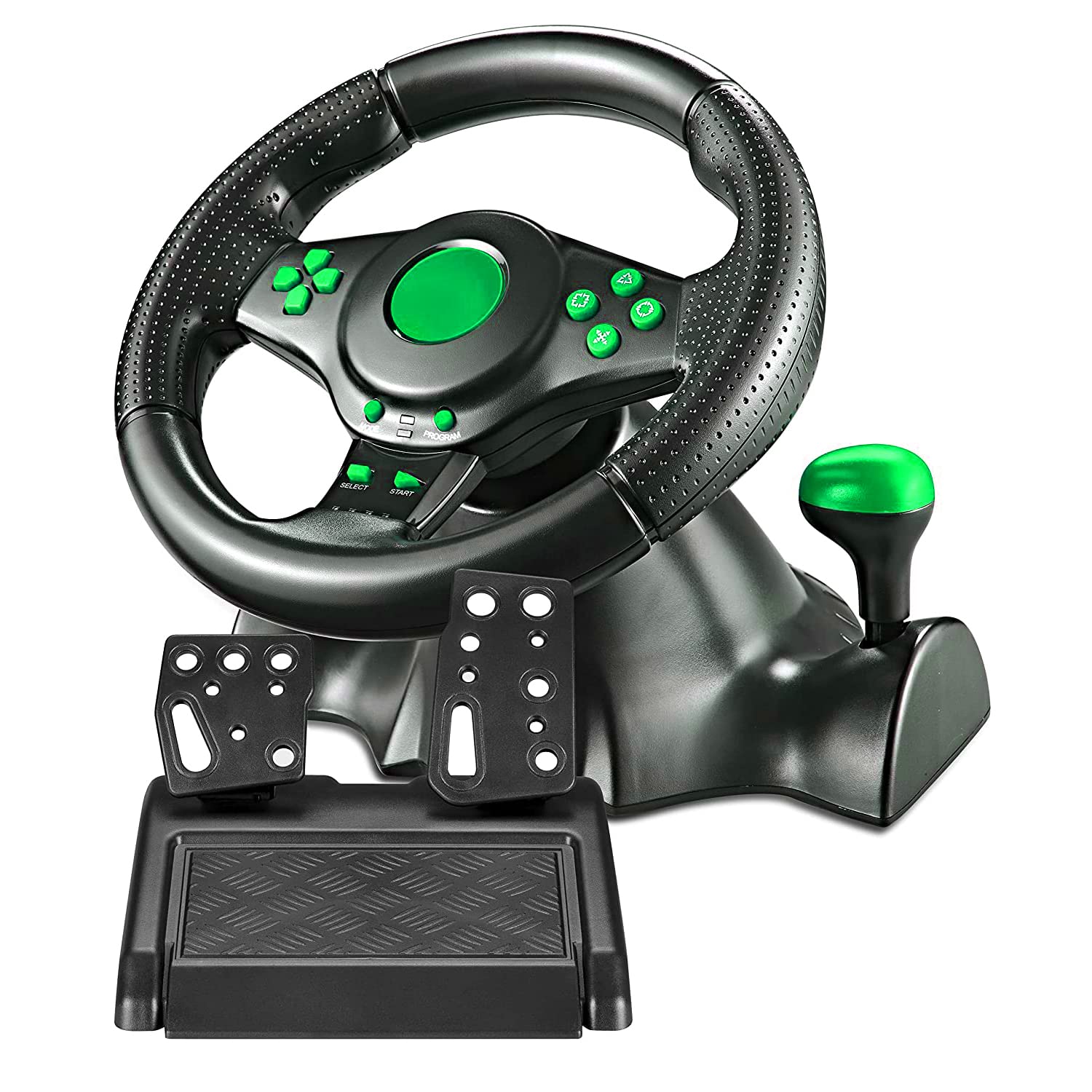 SZYUYU Racing Steering Wheel with Pedals/Paddles Shifter and Vibration for PS4/ PS3/ XBOX One/XBOX 360/PC Racing Steering Wheel