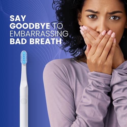Tromatz Simple Pro Rechargeable Electric Toothbrush, Gentle & Deep Cleaning with New Microcurrent Wave Technology, Replaceable Brush Heads & Type-C Cable | for Sensitive Teeth & Gums (Purple)