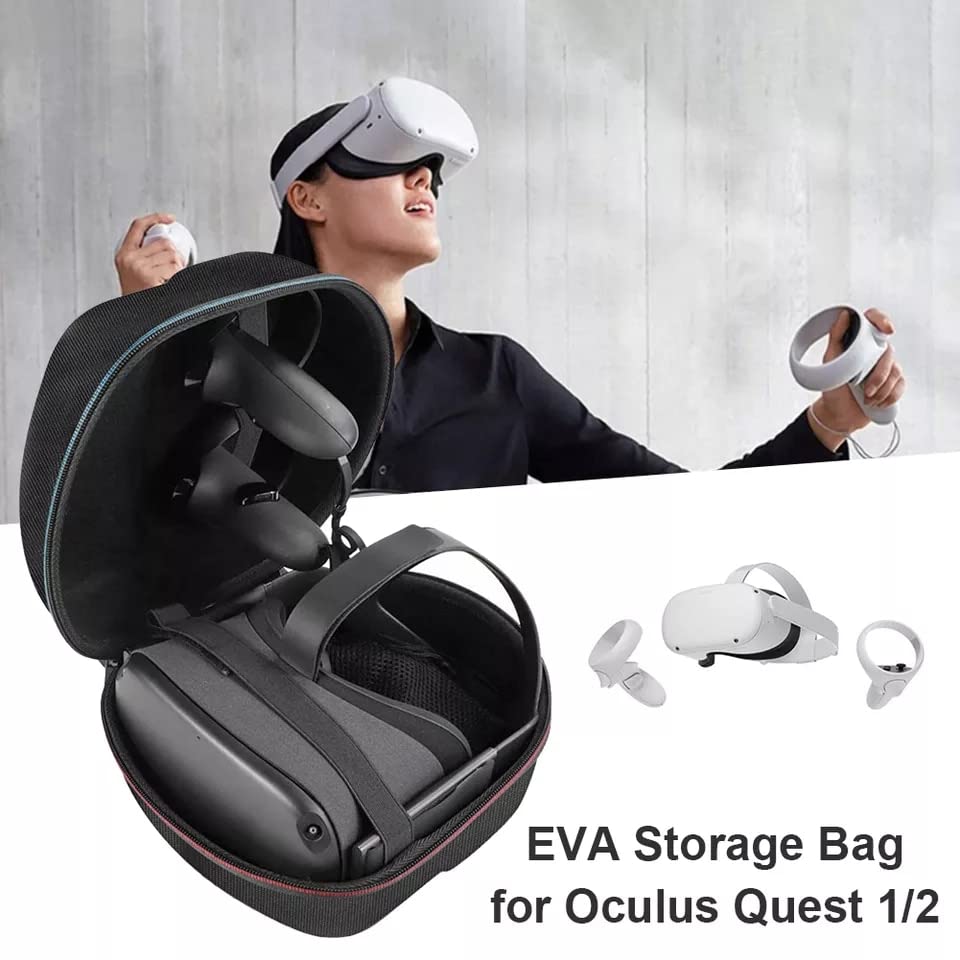 Travel Carrying Case for Oculus Quest 2 Quest VR Headset Touch Controllers Hard Shell EVA Storage Case vanpower/forOculus/forOculus/Portable bag/Carrying///260x220x180mm/No/VR-B-01