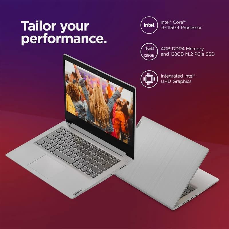 Lenovo IdeaPad 3i Laptop, 14" FHD Anti-Glare Screen, Intel i3-1115G4, 8GB RAM, 256GB SSD, Webcam, HDMI, Media Card Reader, Dolby Audio, Wi-Fi 6, Windows 11s, Arctic Grey, EAT Cloth