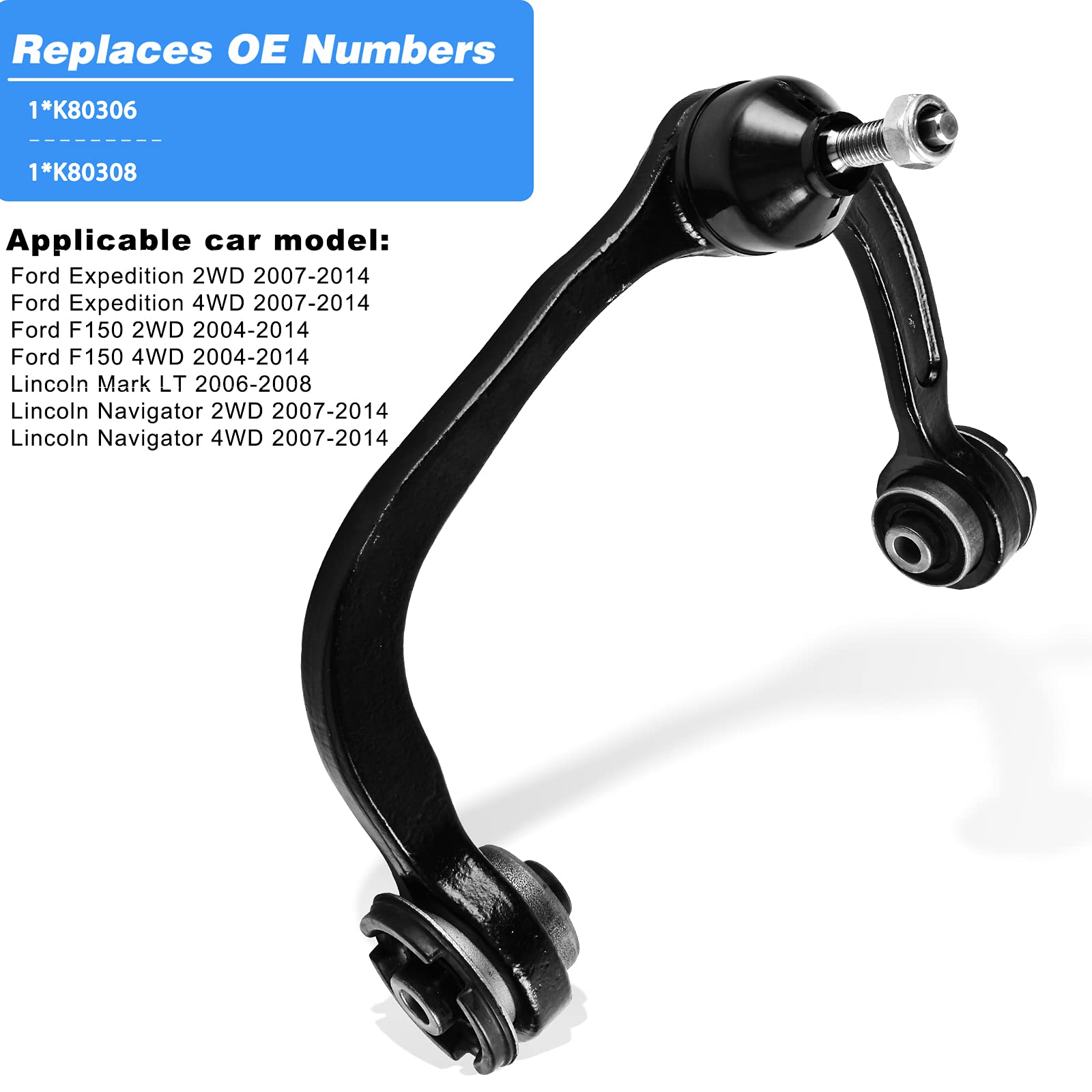nifeida 2Pcs Front Upper Control Arms and Ball Joints Assembly Kit Compatible with ford Expedition F-150 Lincoln Mark LT Navigator Diver & Passenger